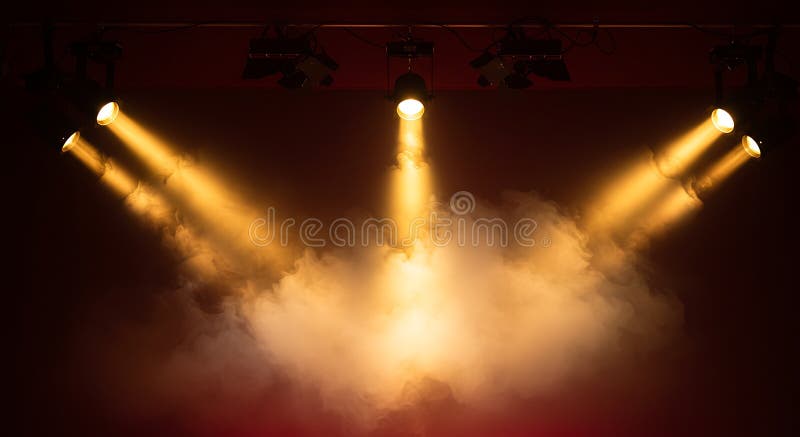 Stage Lighting Illuminating Fog with Warm Glow and Dramatic Effect ...