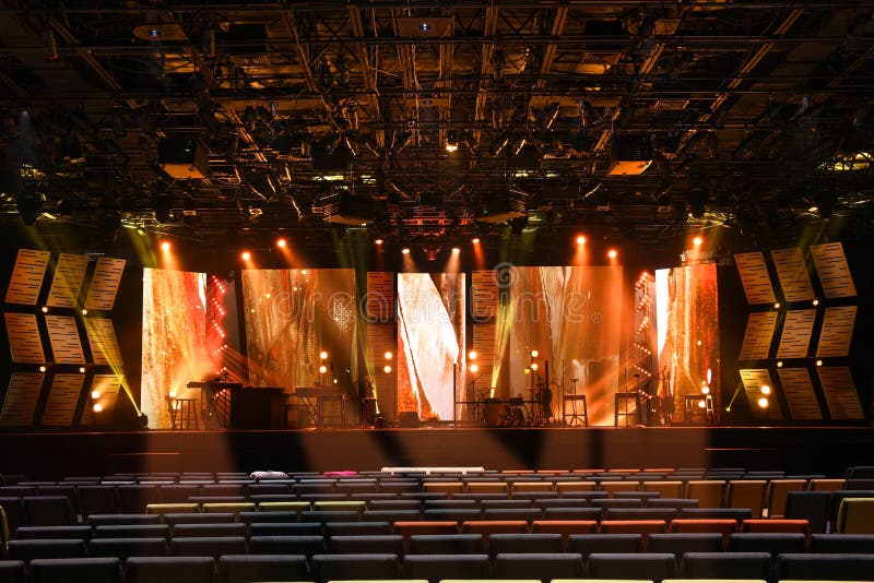 Stage Lighting with Musical Instruments Stock Photo - Image of event ...