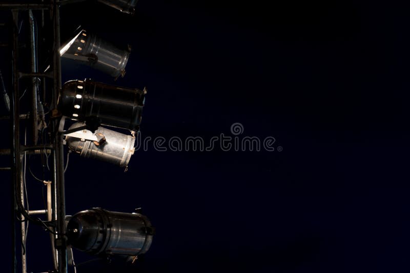 Stage Lighting Set during Night Time. Stock Image - Image of ...