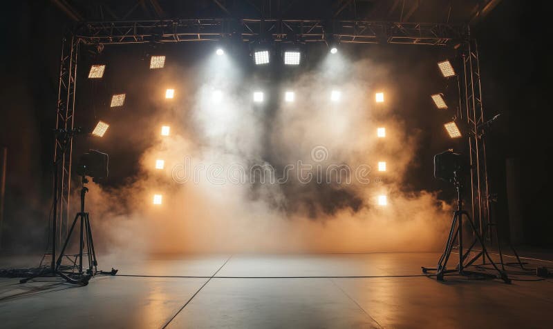 Stage Lighting Setup with Fog and Dramatic Illumination for ...