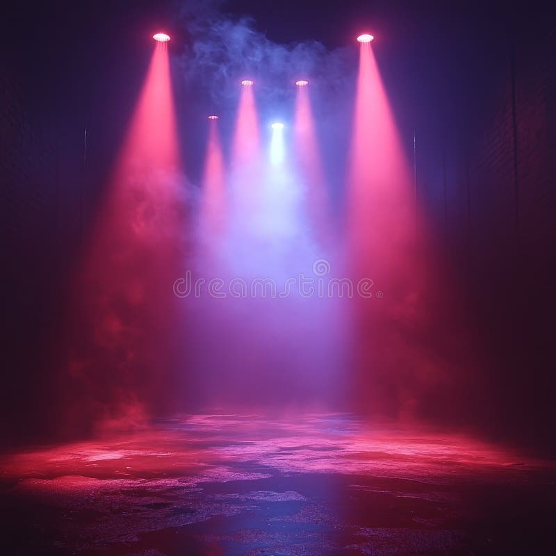 Stage Lighting Setup for Performance with Colorful Lights and Spotlight ...