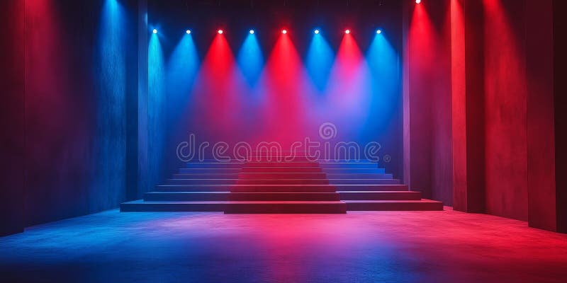 Stage Lighting Setup for Performance with Colorful Lights and Spotlight ...