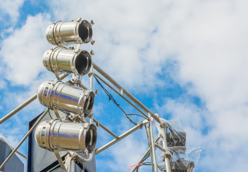 Stage Lighting and Sound Equipment. Stock Photo - Image of color ...