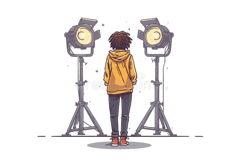 Stage Lighting Technician Production Isolated Stock Vector ...