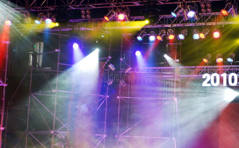 Stage video lights stock image. Image of disco, camera - 8020019