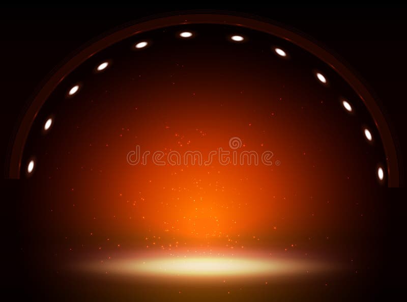Stage Lights Circle Projectors in the Dark. Stock Vector - Illustration ...