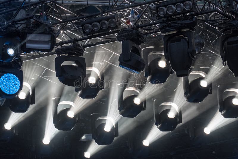 Stage lights on concert stock photo. Image of festival - 179137332