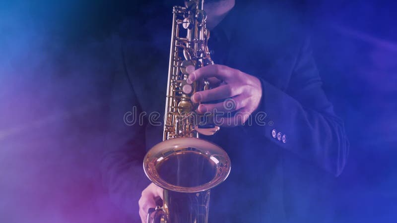 Stage Lights Glow and Flare on Saxophone Player Stock Footage - Video ...