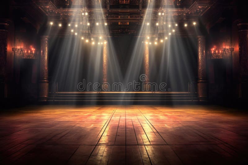 Stage Lights Illuminating Empty Ballet Stage Stock Image - Image of ...