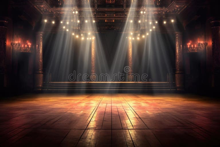 Stage Lights Illuminating Empty Ballet Stage Stock Image - Image of ...