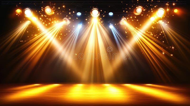 Stage Lights Illuminating a Performance Area Stock Illustration ...
