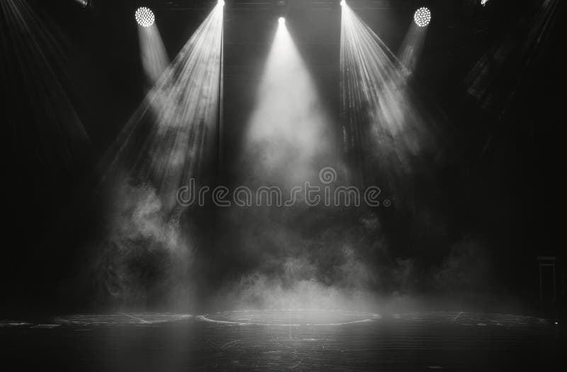 Stage Lights Illuminating Performance Space Stock Image - Image of ...