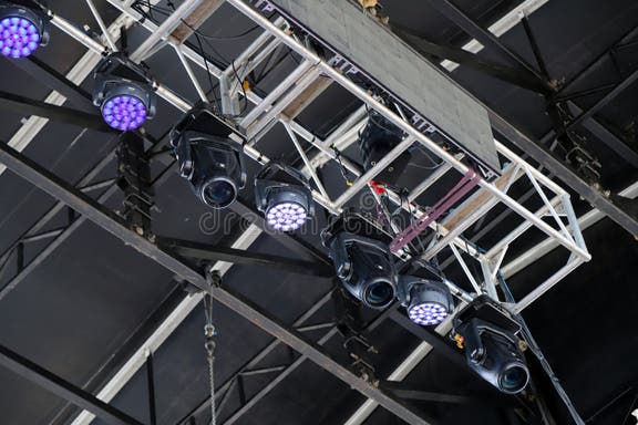 Stage Lights and Mounting Structures in Event Production Stock Image ...
