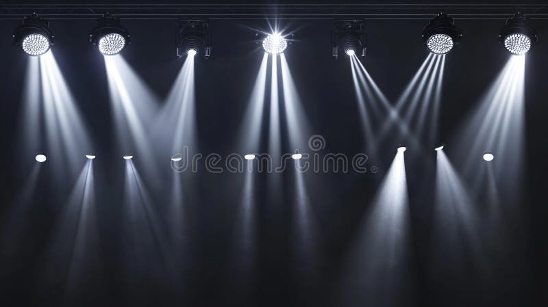 Stage Lights Shining in a Dark Performance Space during an Event ...