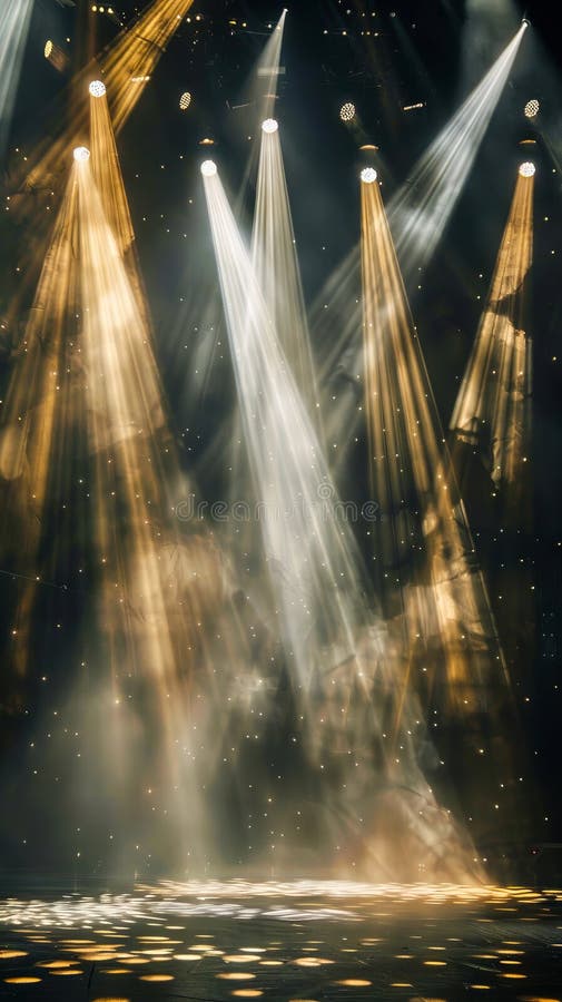 A Stage with Lights and Smoke Stock Photo - Image of smoke, lights ...