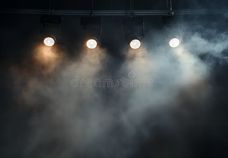 Moody Stage Lighting Smoke Spotlight Effects Concert Performance Stock ...