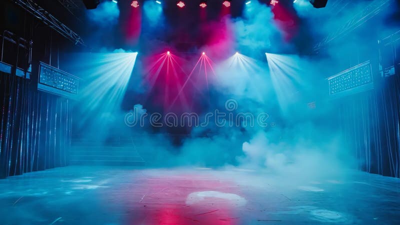 A Stage with Lights and Smoke Stock Video - Video of color, spot: 368806303