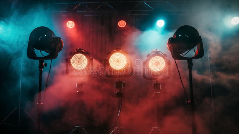 Stage Lights with Smoke at a Performance Stock Illustration ...