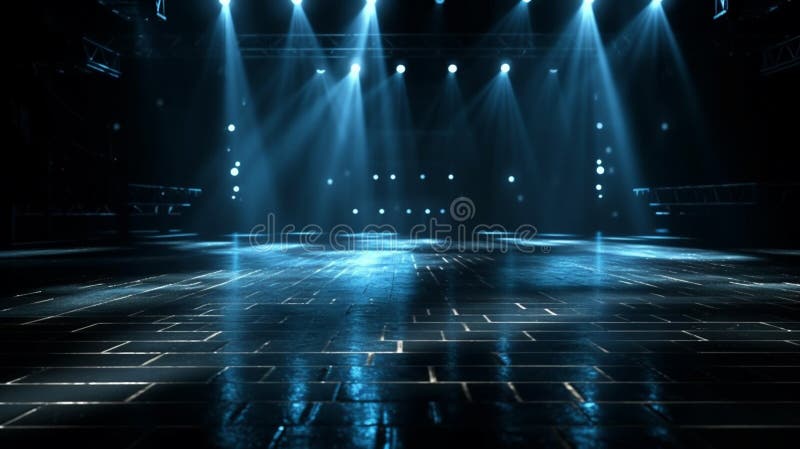 Stage Lights Spotlights Stage Background Stock Illustration ...