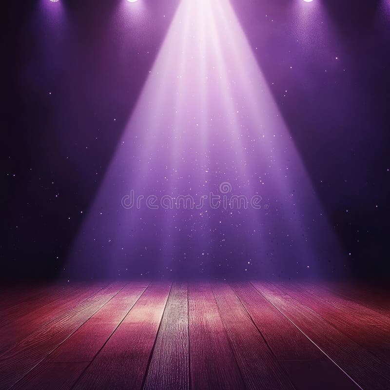 Stage Lights and Spotlights on a Wooden Floor. Vector Illustration ...