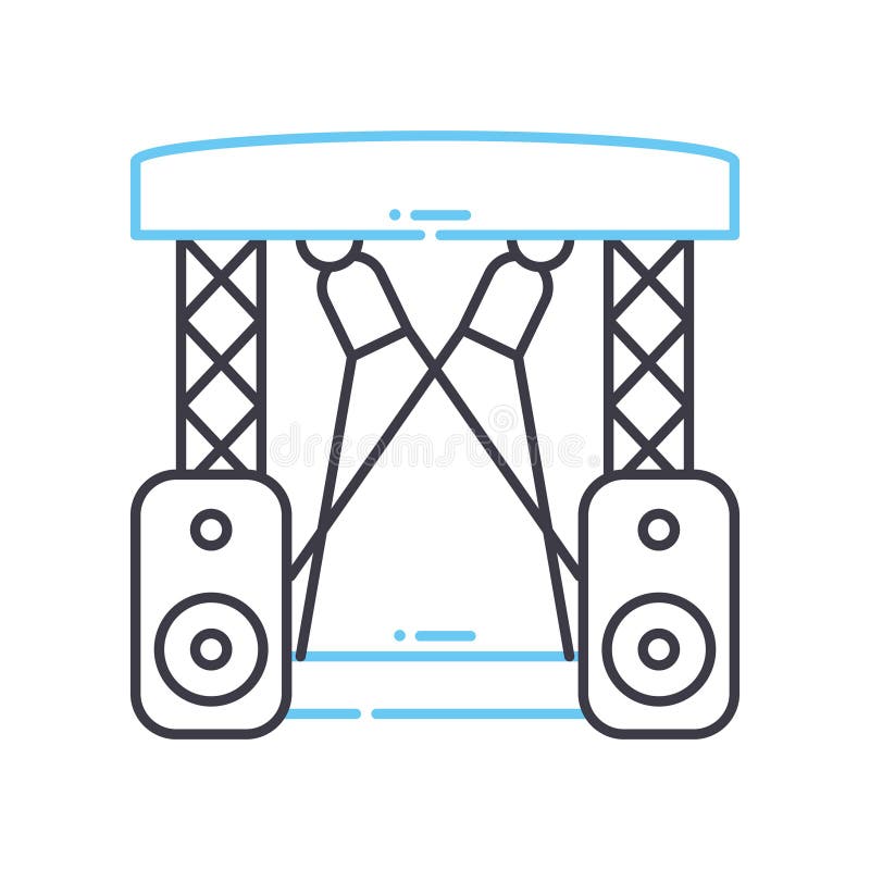 Stage Line Icon, Outline Symbol, Vector Illustration, Concept Sign ...