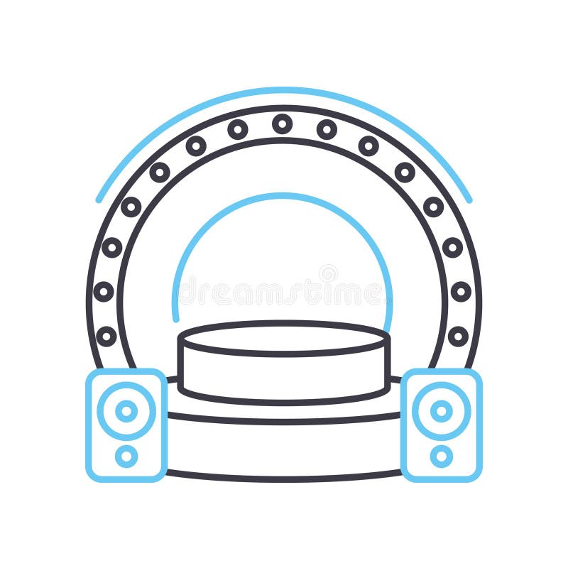 Stage Line Icon, Outline Symbol, Vector Illustration, Concept Sign ...