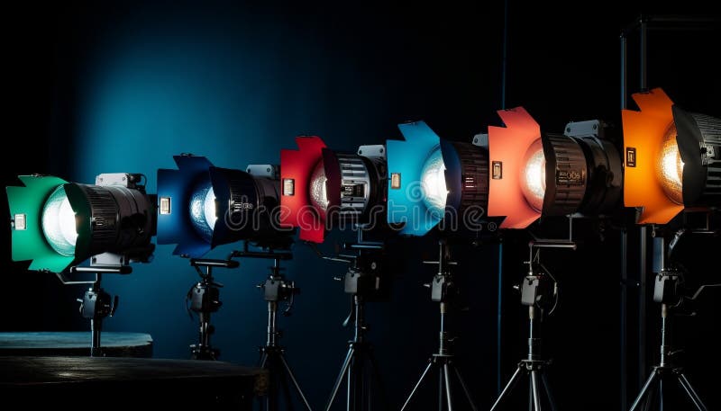 Stage Lit with Spotlight and Reflector, a Modern Theatrical Performance ...