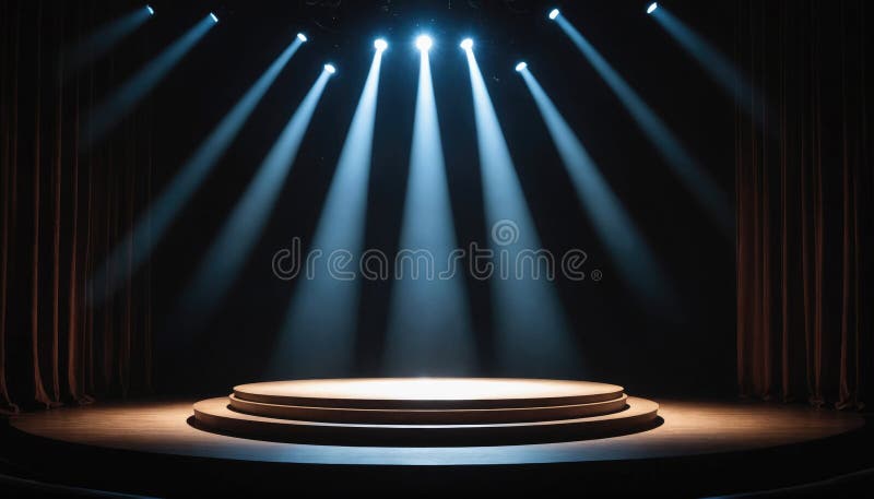 A Stage is Lit with Spotlights, Creating a Dramatic Scene Stock Image ...