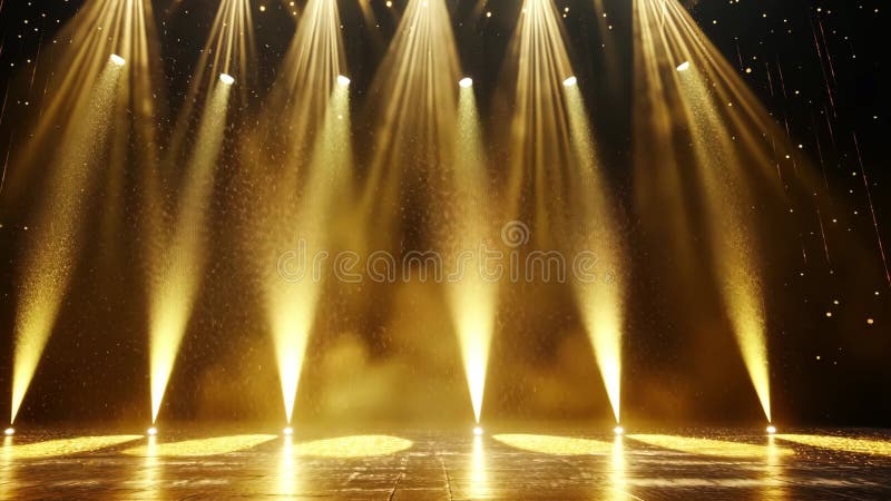 A Stage with Lights Shining on it and a Lot of Sparkles Stock Footage ...