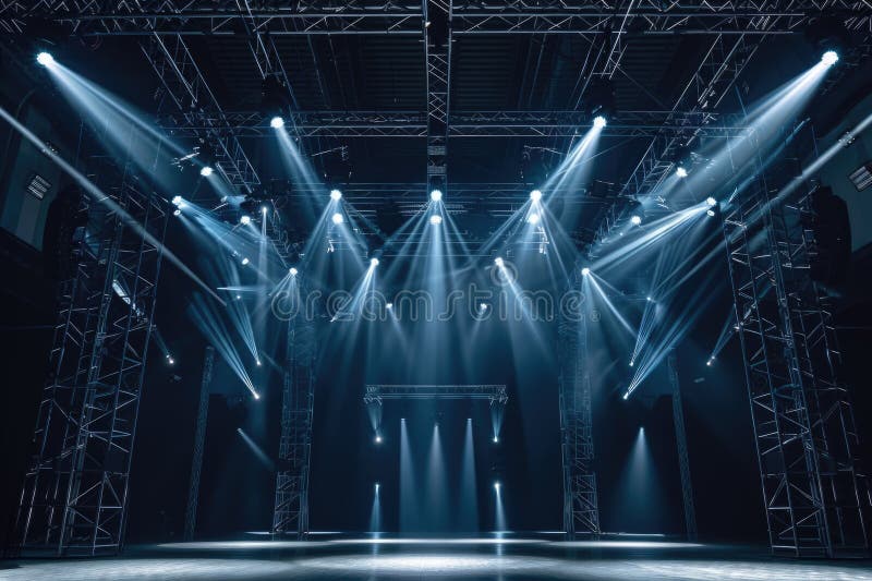 A Stage Lit Up with Many Lights Stock Image - Image of performance ...