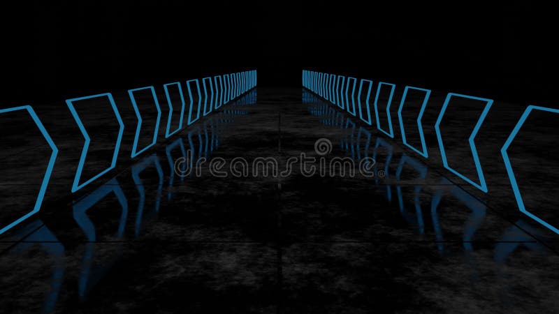 Stage Loop Animation with Blue Neon Light Elements Stock Footage ...