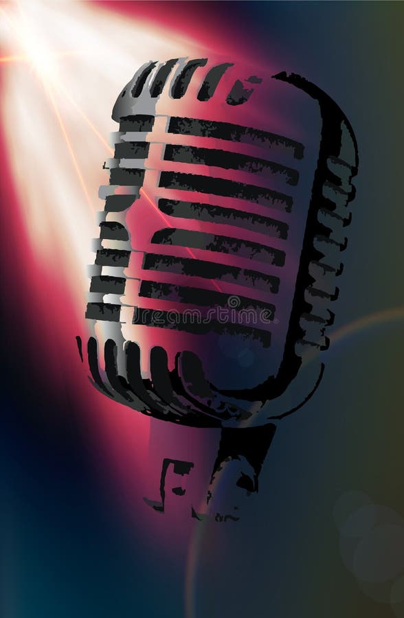 Stage Microphone stock illustration. Illustration of open - 261099009