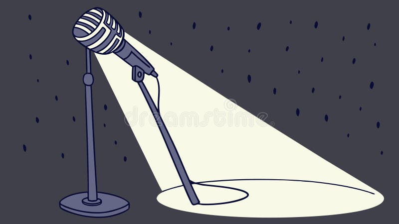 Stage Microphone with Glowing Spotlight, Musical Performance, Talent ...