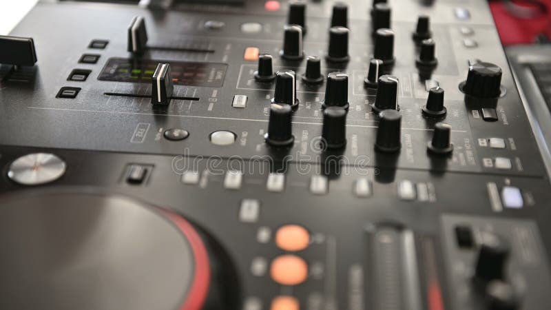 Stage, Mixing Tracks in Atmospheric Dance Party Strobing and Flashing ...