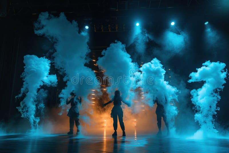Stage Performance with Stunning Smoky Effect Stock Image - Image of ...