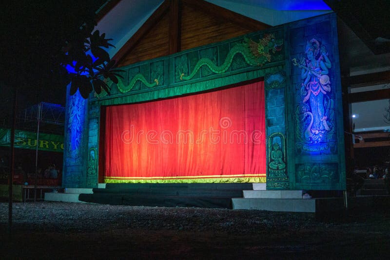A Stage Performance in a Village Stock Image - Image of village ...