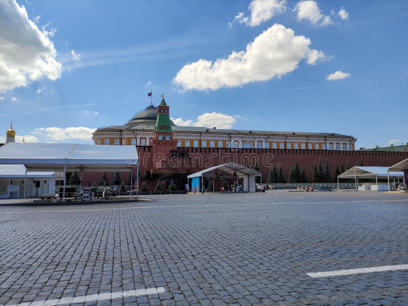 Stage for Performances on Red Square Stock Image - Image of group ...
