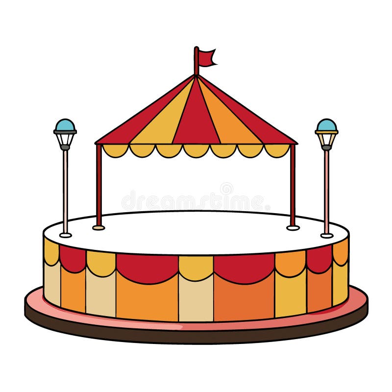 Stage Podium for a Circus Platform Vintage Light Circle Stand for ...