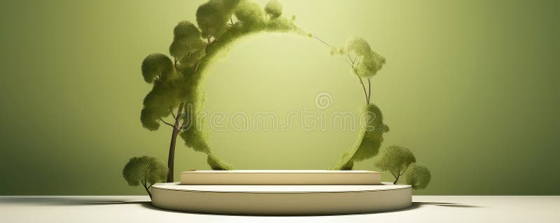 Stage Podium Design Complete with Trees and Sunshade Shadow Stock ...