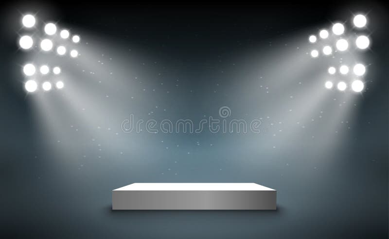 Stage Podium with Light Presentation Pedestal. Award Illuminated Show ...