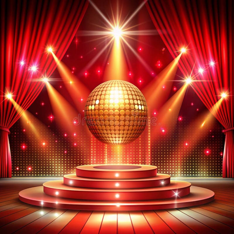 Stage Podium with Lighting, Stage Podium Scene with for Award Ceremony ...