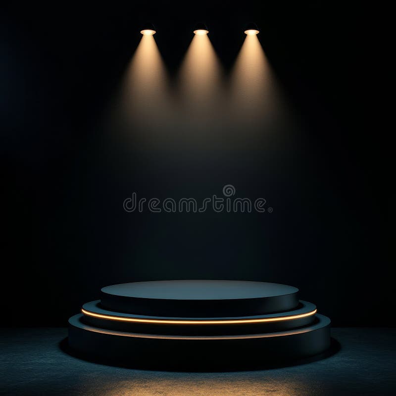 Stage Podium with Lighting, Stage Podium Scene with for Award Ceremony ...