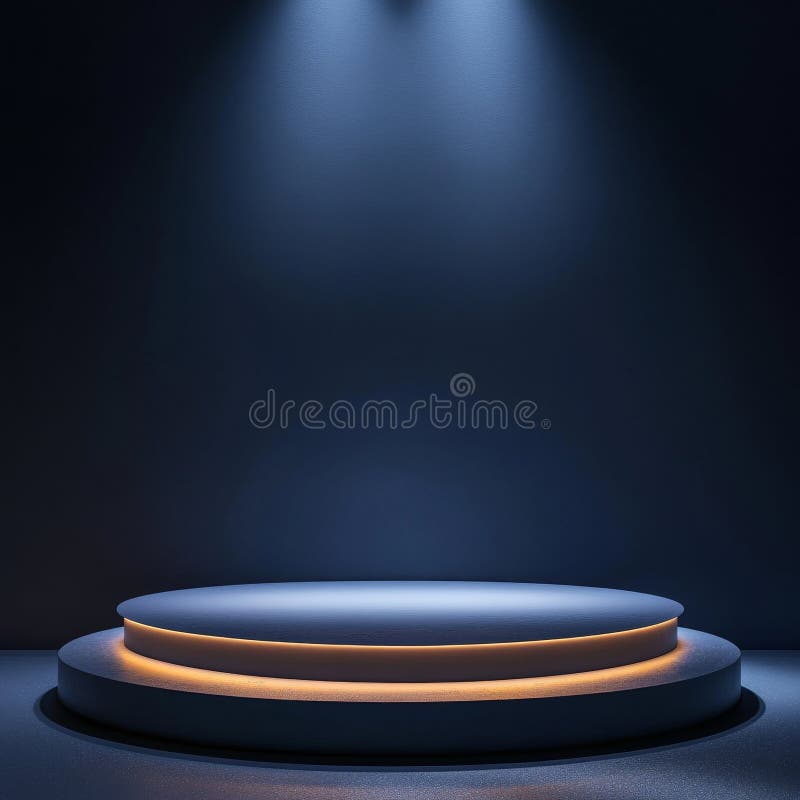 Stage Podium Scene for Award Ceremony Illuminated with Spotlight ...