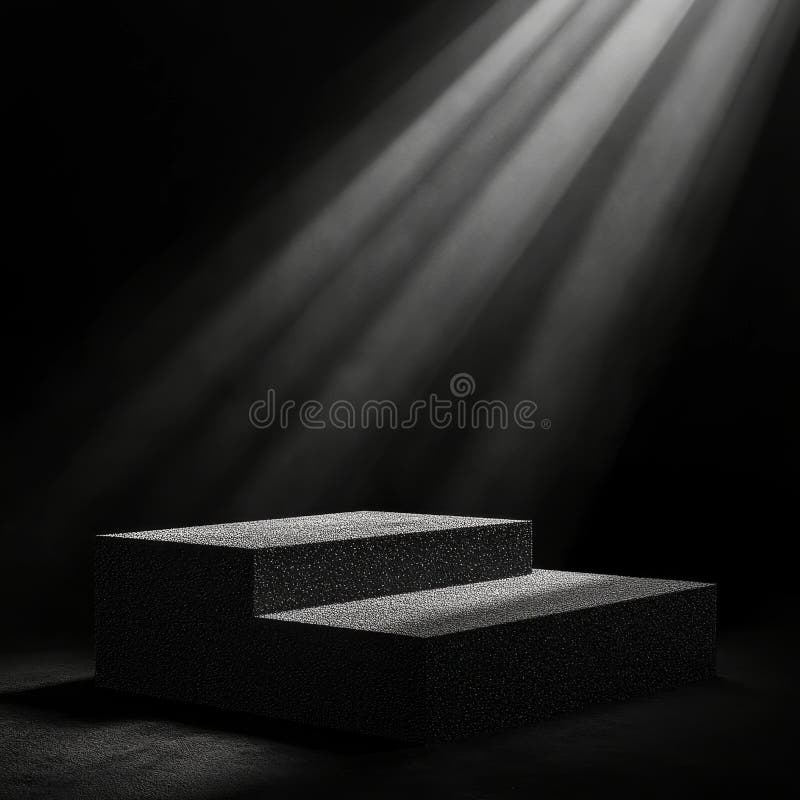 Stage Podium Scene for Award Ceremony Illuminated by Spotlight. Vector ...