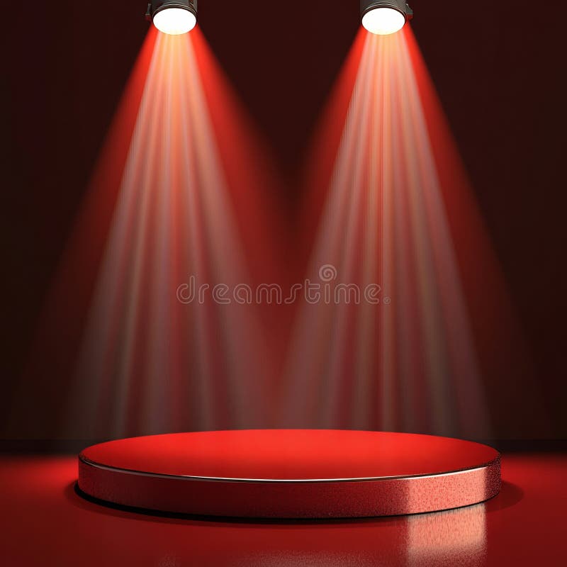 Stage Podium Scene with for Award Ceremony Illuminated with Spotlight ...