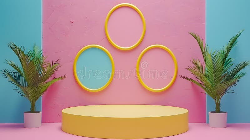 Stage for Presentation: Minimalistic Display Stage. Modern Geometric ...