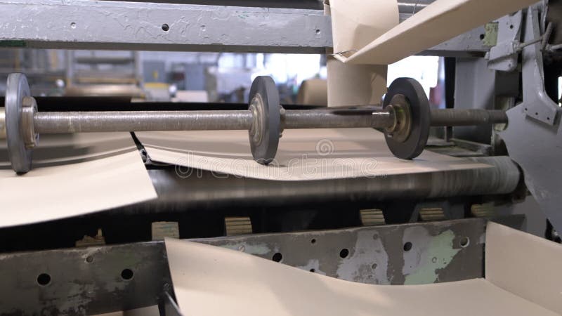 Stage of Processing Cardboard Sheets Using Leveling Rollers Stock ...