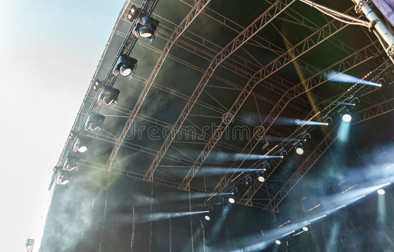 Stage with Professional Light Stock Image - Image of light, effect ...