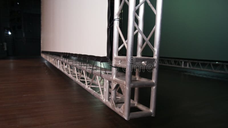 Stage projection screen. stock image. Image of clamps - 290359173