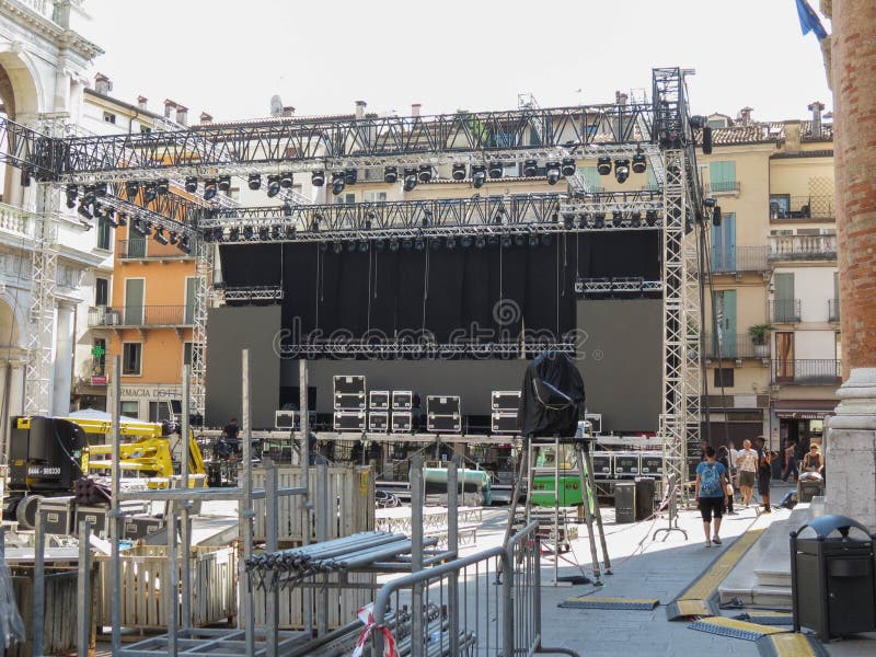 Stage Ready for a Concert in Vicenza Editorial Stock Photo - Image of ...